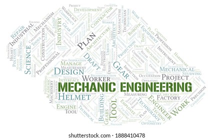 Mechanic Engineering Typography Word Cloud Create Stock Illustration ...