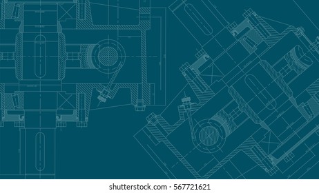 Vektor Stok Mechanical Engineering Drawing Engineering Drawing ...