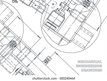 Mechanical Engineering Drawing Blueprints 스톡 일러스트 500240464 | Shutterstock