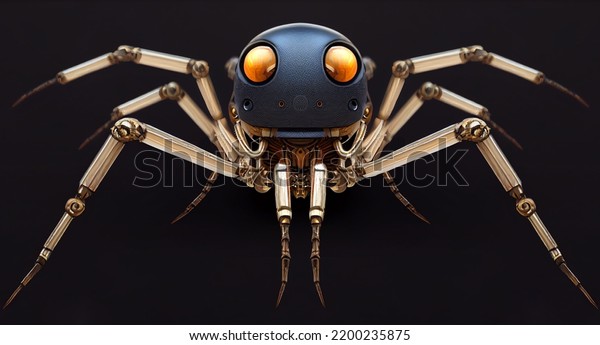 Mechanical Metallic Spider 3d Render Stock Illustration 2200235875 ...