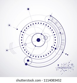 Mechanical Scheme Engineering Drawing Circles Geometric 스톡 일러스트 ...