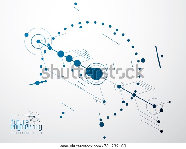 Mechanical Scheme Engineering Drawing Circles Geometric Stock ...