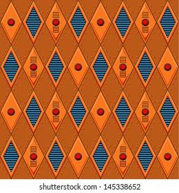 Mechanical Seamless Pattern Diamond Shaped Panels Stock Illustration ...