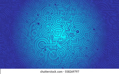 Mechanical Texture Pattern Isolated On Blue Stock Illustration ...