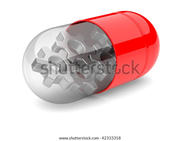 Mechanism Located Tablet Consisting Two Half Stock Illustration ...