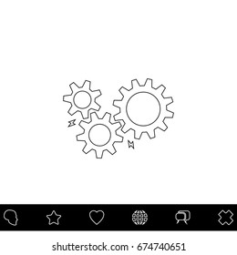 Mechanism Simple Flat Button Line Symbol Stock Illustration 674740651 ...