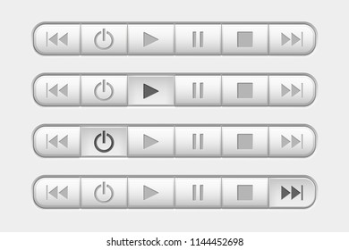 Media Buttons Control Panel Pressed Buttons Stock Illustration ...