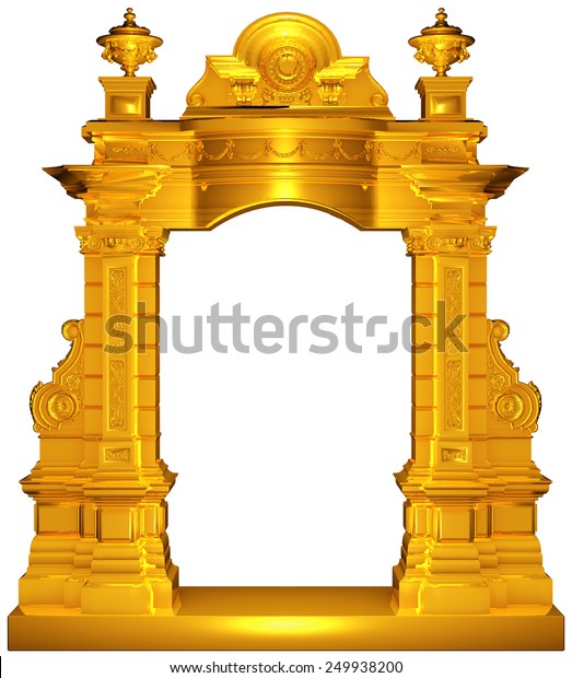 Medieval Gold Frame Stock Illustration 249938200