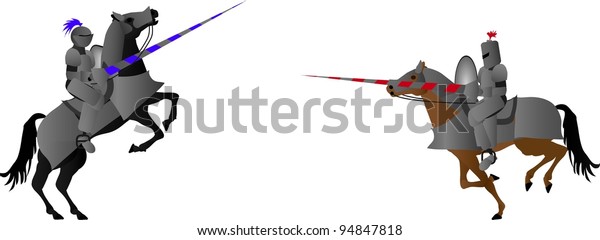 Medieval Knights Jousting Stock Illustration 94847818 | Shutterstock