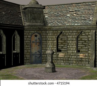 Medieval Stable Stone Hitching Post Perfect Stock Illustration 4715194 ...