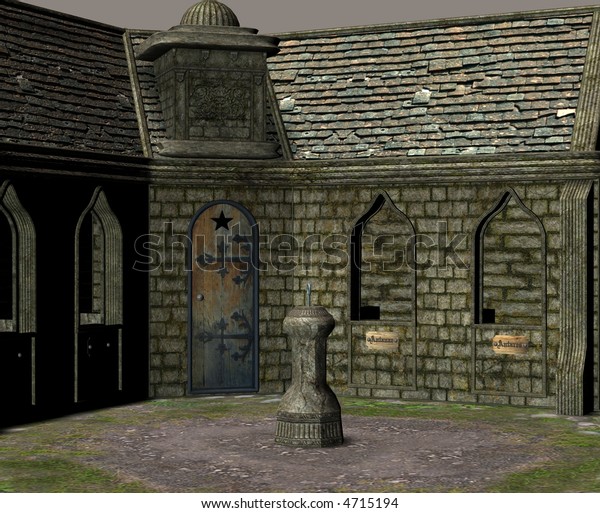 Medieval Stable Stone Hitching Post Perfect Stock Illustration 4715194 ...