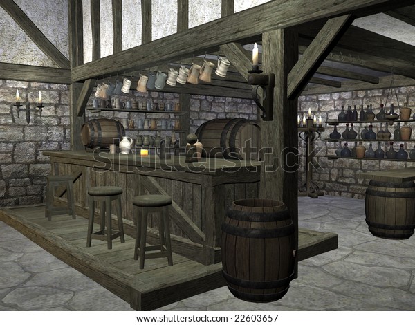Medieval Tavern Bar Stock Illustration 22603657 | Shutterstock