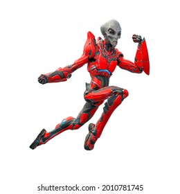 Mega Alien Doing Jump Punch 3d Stock Illustration 2010781745 | Shutterstock