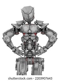 Mega Robot Angry White Background Side Stock Illustration 2203907643 ...