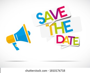 Megaphone Speech Bubble Message Save Th Stock Illustration 1810176718 ...