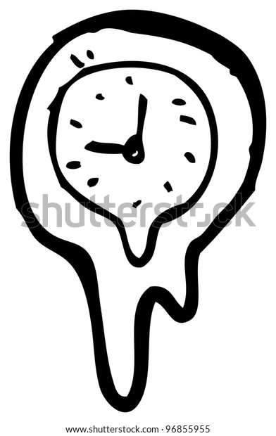 Melting Clock Cartoon Stock Illustration 96855955
