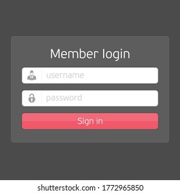 Member Login Form Interface Login User Stock Illustration 1772965850 ...