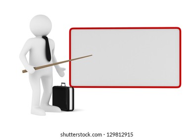 Men Empty Board Isolated 3d Image Stock Illustration 206288227