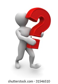 3d Guy Question Mark On White: ilustrações stock 66940513 | Shutterstock