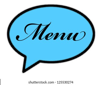 Menu Design Blue Speech Bubble Stock Illustration 125530274 | Shutterstock