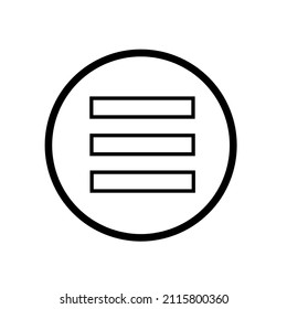 Menu Icon Three Horizontal Lines Menu Stock Illustration 2115800360 ...