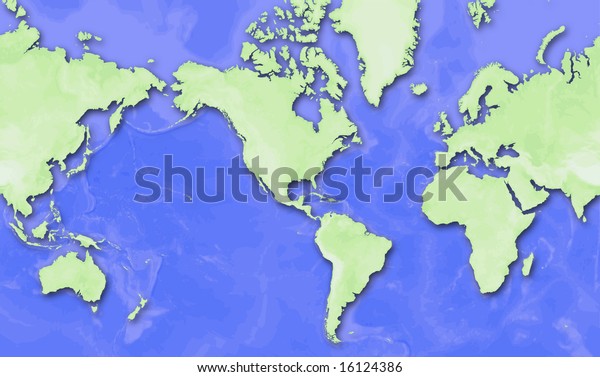 Mercator World Map America Centered Stock Illustration 16124386 ...