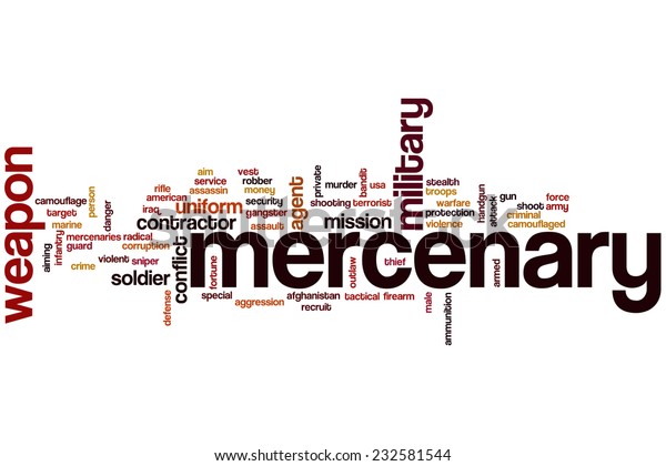Mercenary Word Cloud Concept Stock Illustration 232581544
