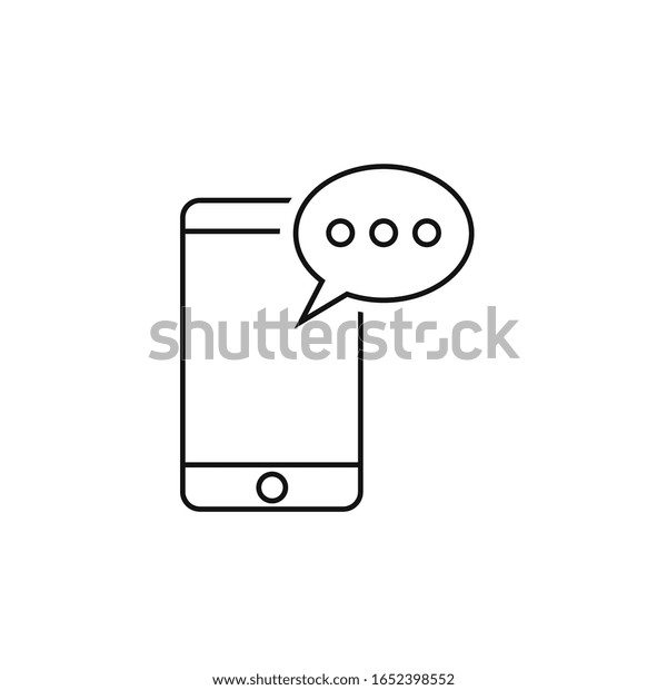Message Icon Trendy Flat Style Isolated Stock Illustration 1652398552