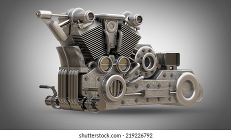 Cut Metal Engine Visual Layout 3d Stock Illustration 211823914 ...