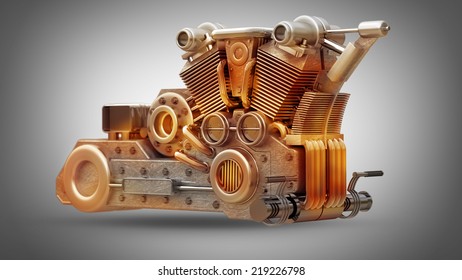 Cut Metal Engine Visual Layout 3d Stock Illustration 286299617 ...