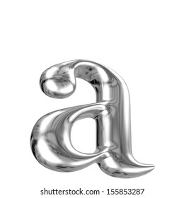 Metal Lowercase Letter Chrome Solid Alphabet Stock Illustration ...