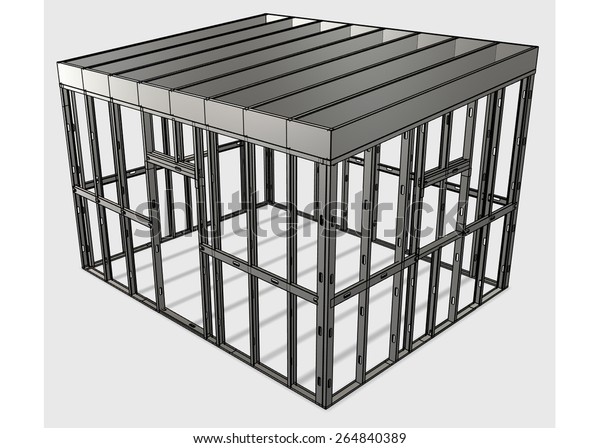 Metal Stud Frame Stock Illustration 264840389