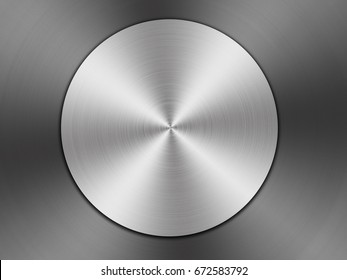 Badge Brushed Metal Texture Blank Button Stock Vector (Royalty Free ...