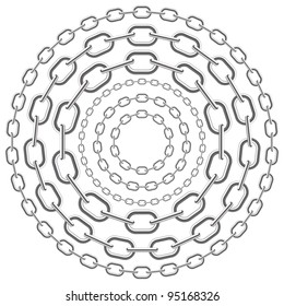 Metallic Circle Chains Isolated On White Stock Illustration 95168326