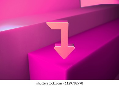 Metallic Level Down Icon 3d Illustration Stock Illustration 1129782998 ...