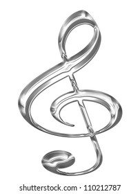 Metallic Music Note On Solid White Stock Illustration 110212787 ...