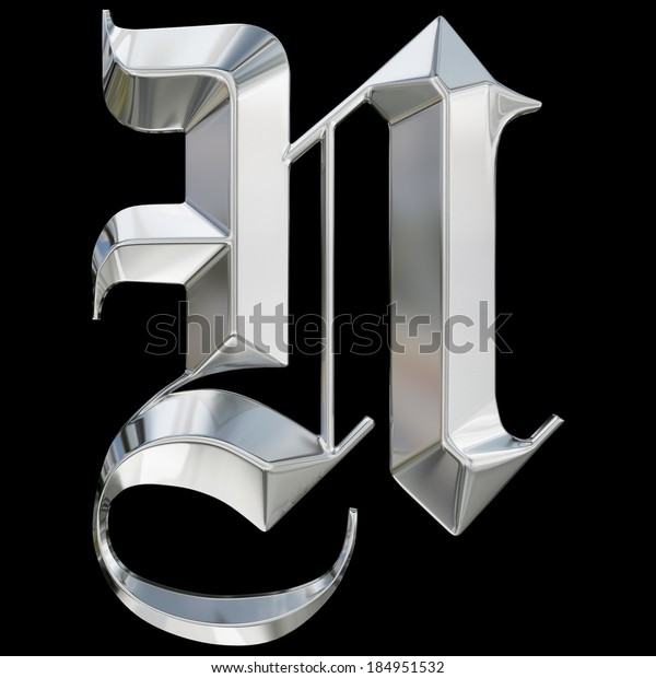Metallic Patterned Letter German Gothic Alphabet 库存插图 184951532 ...
