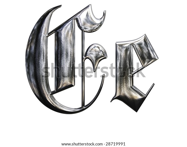 Metallic Patterned Letter German Gothic Alphabet Stock Illustration ...