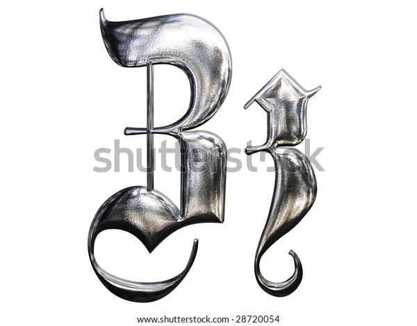 Metallic Patterned Letter German Gothic Alphabet: ilustración de stock ...