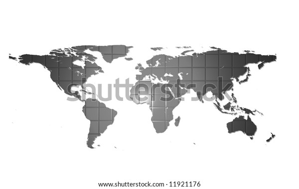 Metallic World Map Stock Illustration 11921176 | Shutterstock