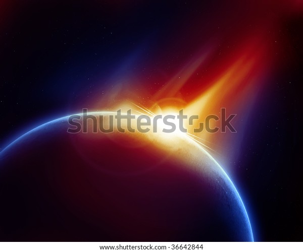 Meteor Strike On Solid Black Background Stock Illustration 36642844 ...
