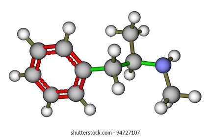 Methamphetamine Optimized Molecular Structure On White Stock ...