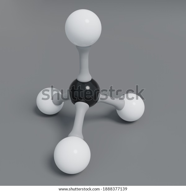 Methane Molecule Ch4 3d Render Stock Illustration 1888377139
