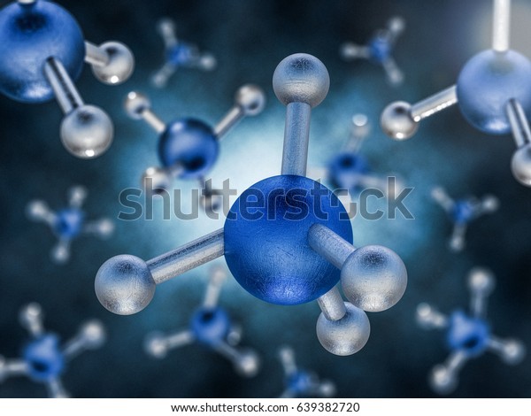 Methane Molecule Image 3d Rendering Stock Illustration 639382720