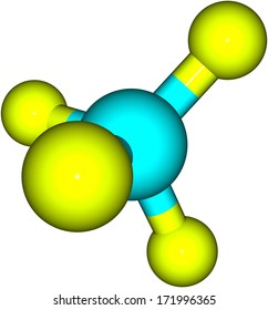 Methane Molecule On White Background Stock Illustration 171996365 ...