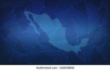 Mexico Digital Map Stock Illustration 1106558846 | Shutterstock