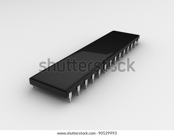 Microchip Digital Illustration Microchip White Background Stock ...