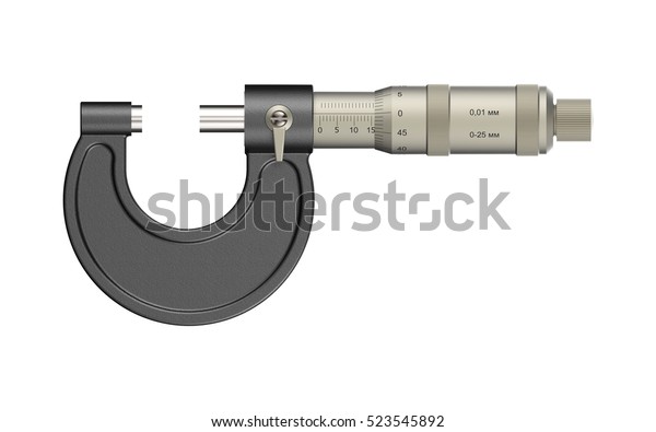 Micrometer On White Background 3d Rendering Stock Illustration 523545892