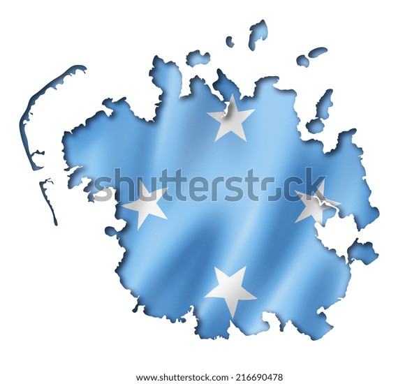 Micronesia Flag Map Three Dimensional Render Stock Illustration ...
