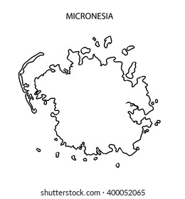 Micronesia Map Outline Stock Illustration 400052065 | Shutterstock
